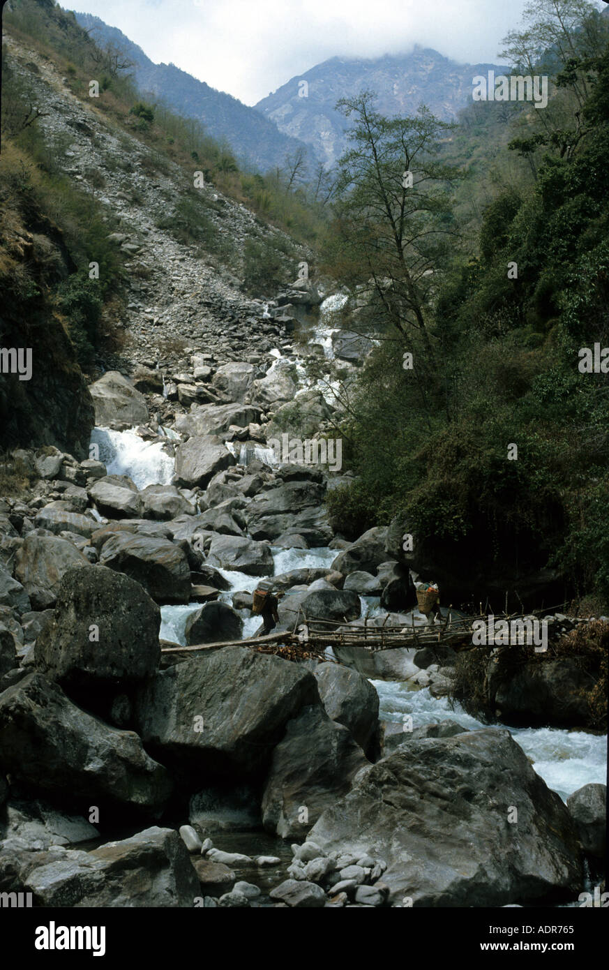 Bridge Langtang Valley Nepal Himalayas Stock Photo - Alamy