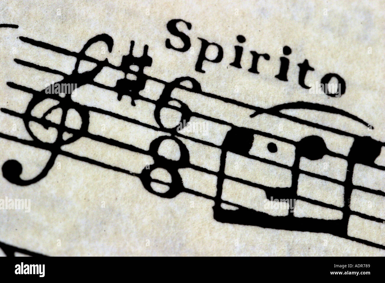 Sheet Music Treble clef key and time signatures Stock Photo - Alamy