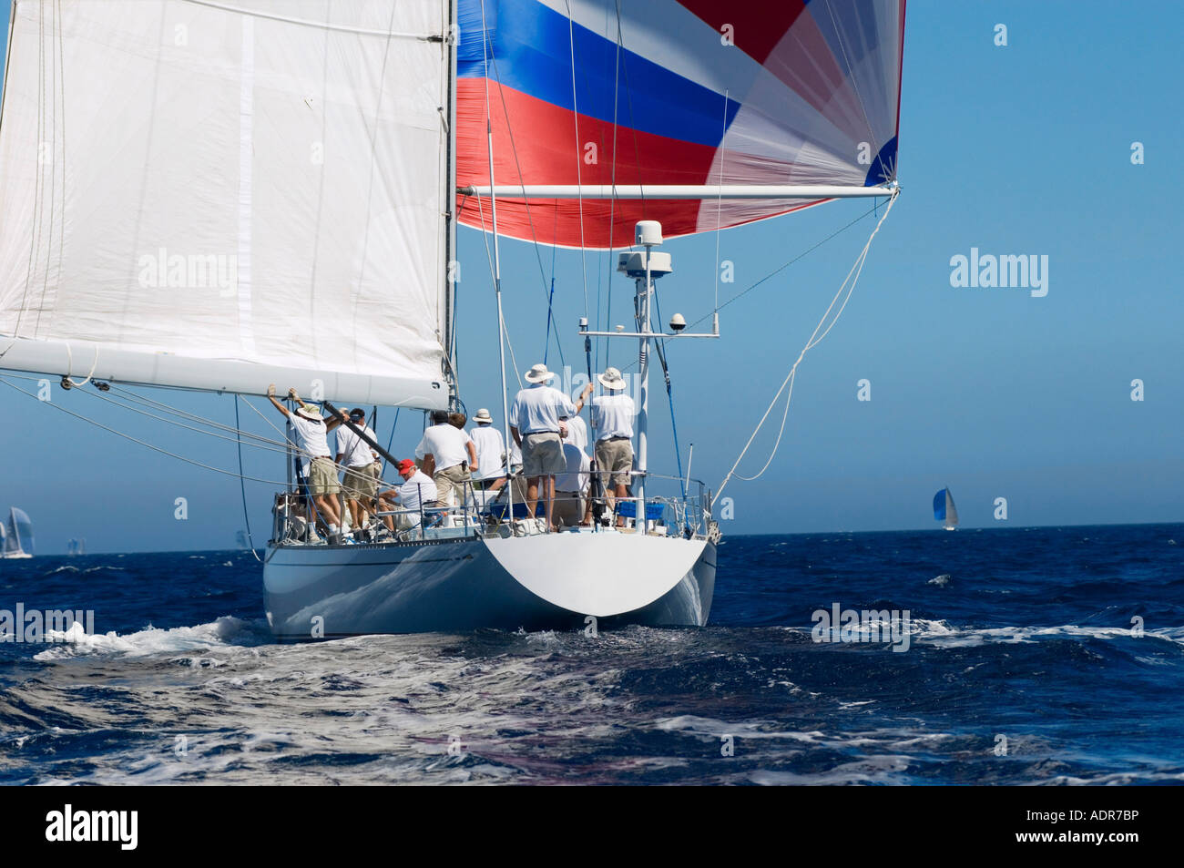 Yacht on ocean back view hi-res stock photography and images - Alamy