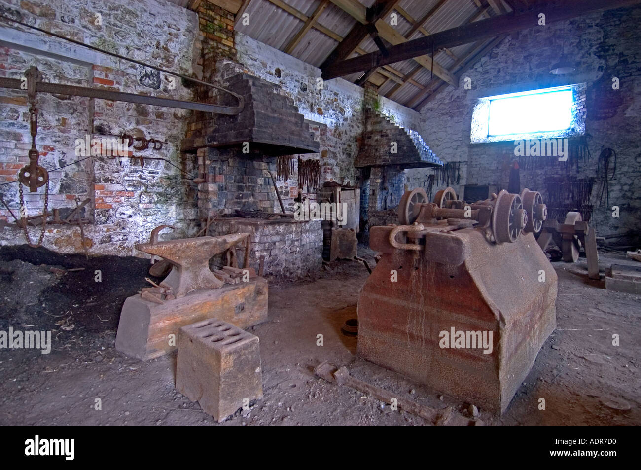 Blacksmiths workshop in Big Pit National Mining Museum, Torfaen ...