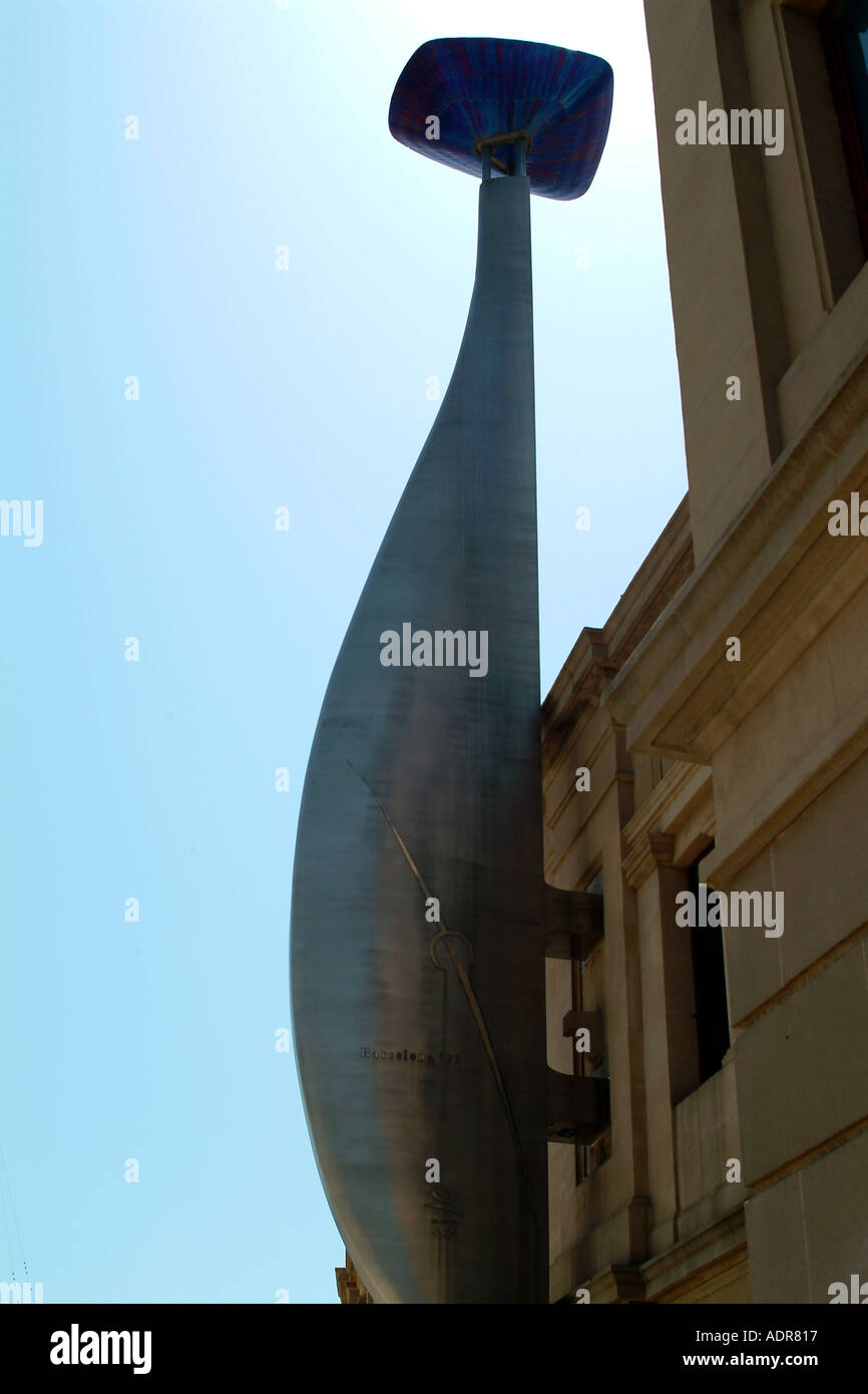 Olympic flame Olympic Stadium Barcelona Spain Stock Photo - Alamy