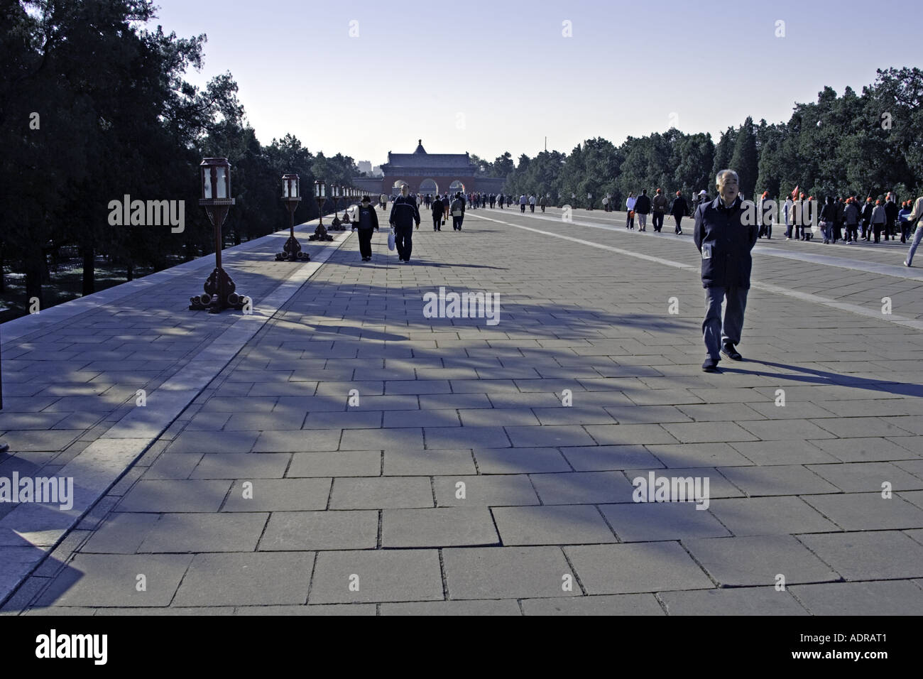 CHINA BEIJING Chinese tourists stroll along The Red Stairway Bridge in ...