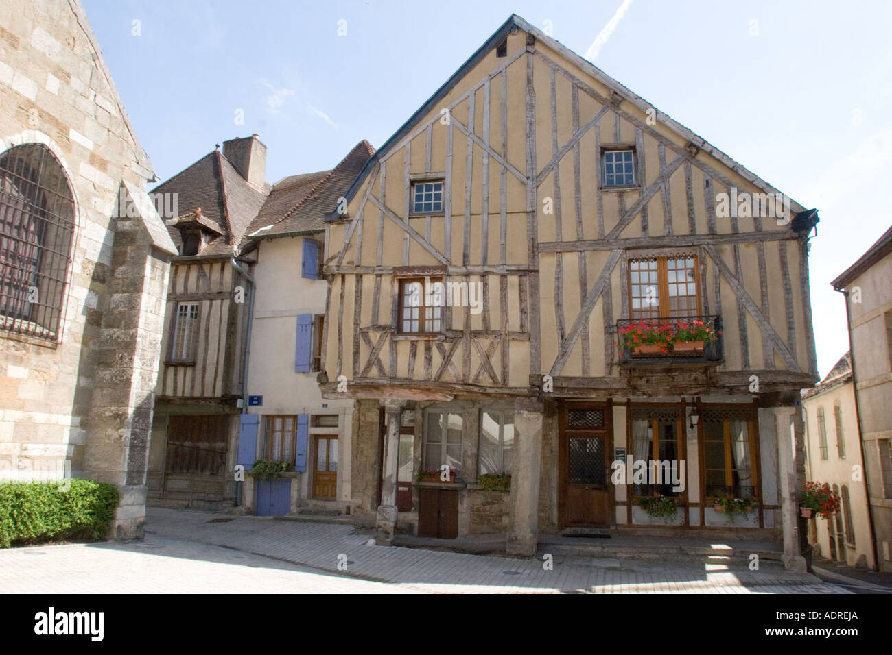 Half timbered building in Nolay Burgandy France Stock Photo - Alamy