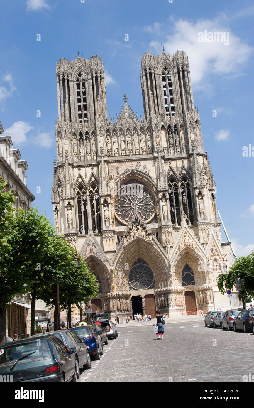 The Cathedral of Notre-Dame de Reims, built 1211-1311 on the ...