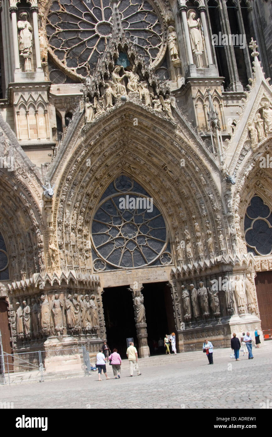The Cathedral of Notre-Dame de Reims, built 1211-1311 on the ...