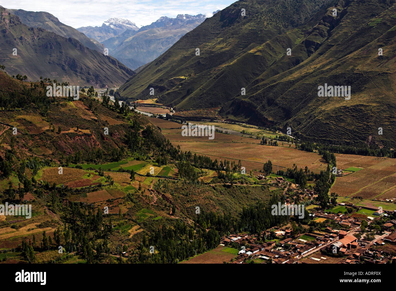 [Sacred Valley of the Incas] or [Urubamba Valley], aerial view of ...