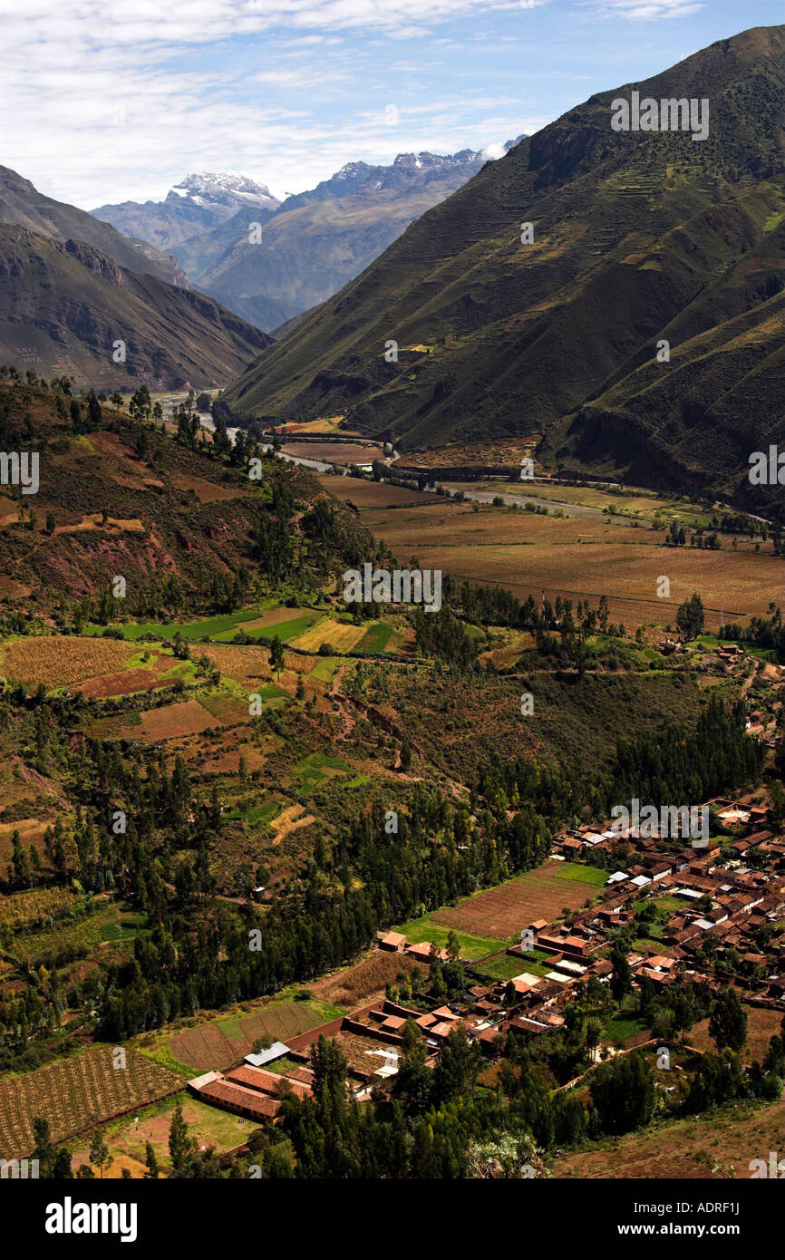 [Sacred Valley of the Incas] or [Urubamba Valley], aerial view of ...