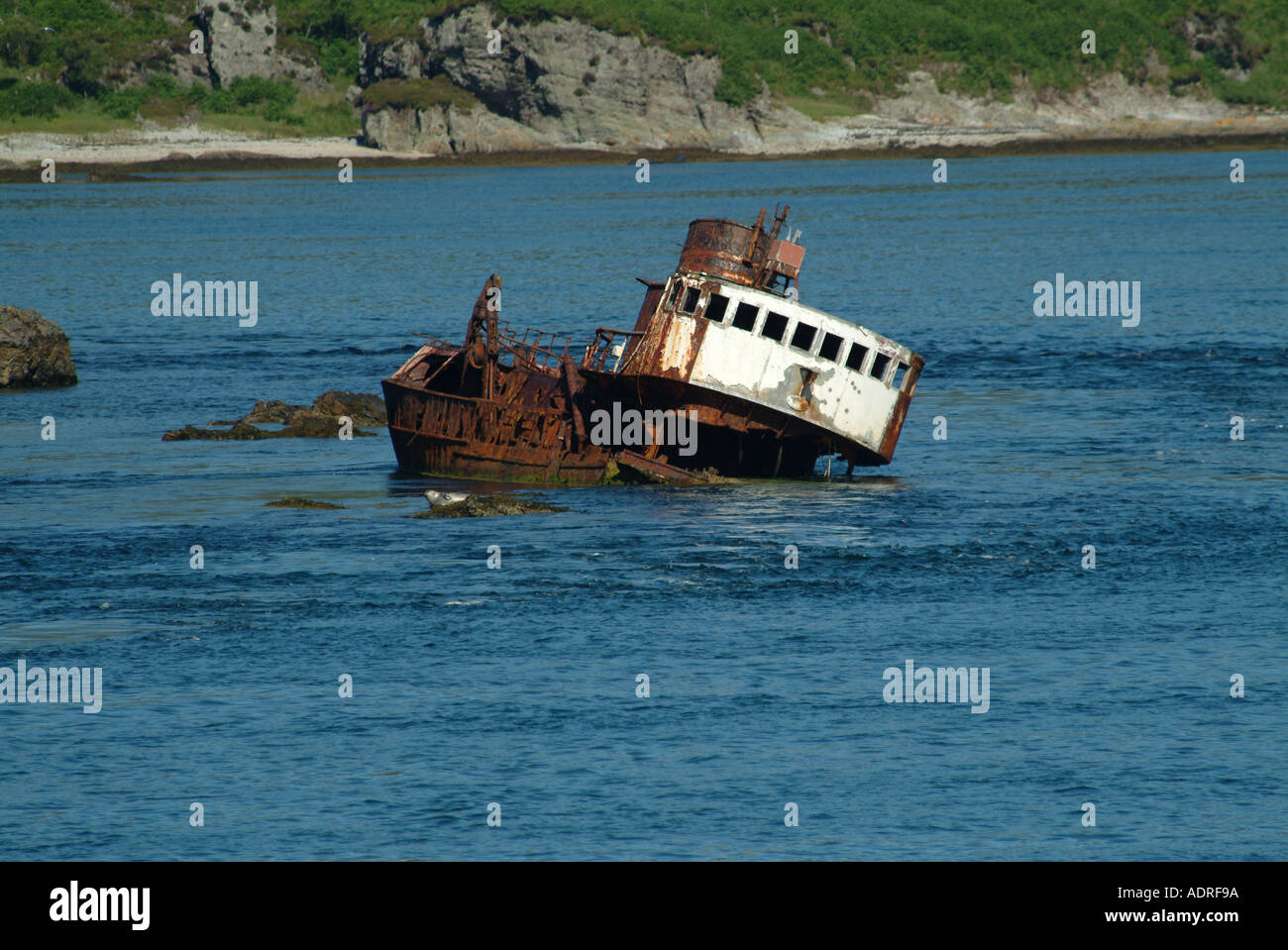 UK Scotland Argyll Sound of Jura Island of Islay ship wreck Stock Photo ...