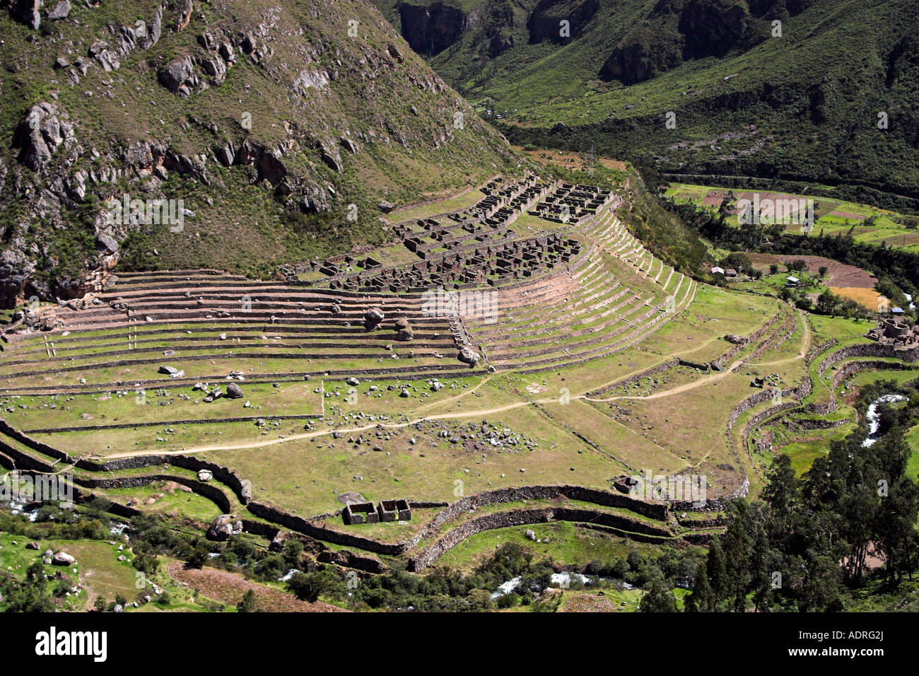 Patallacta or Llactapata, ancient Inca ruins and agricultural terraces ...