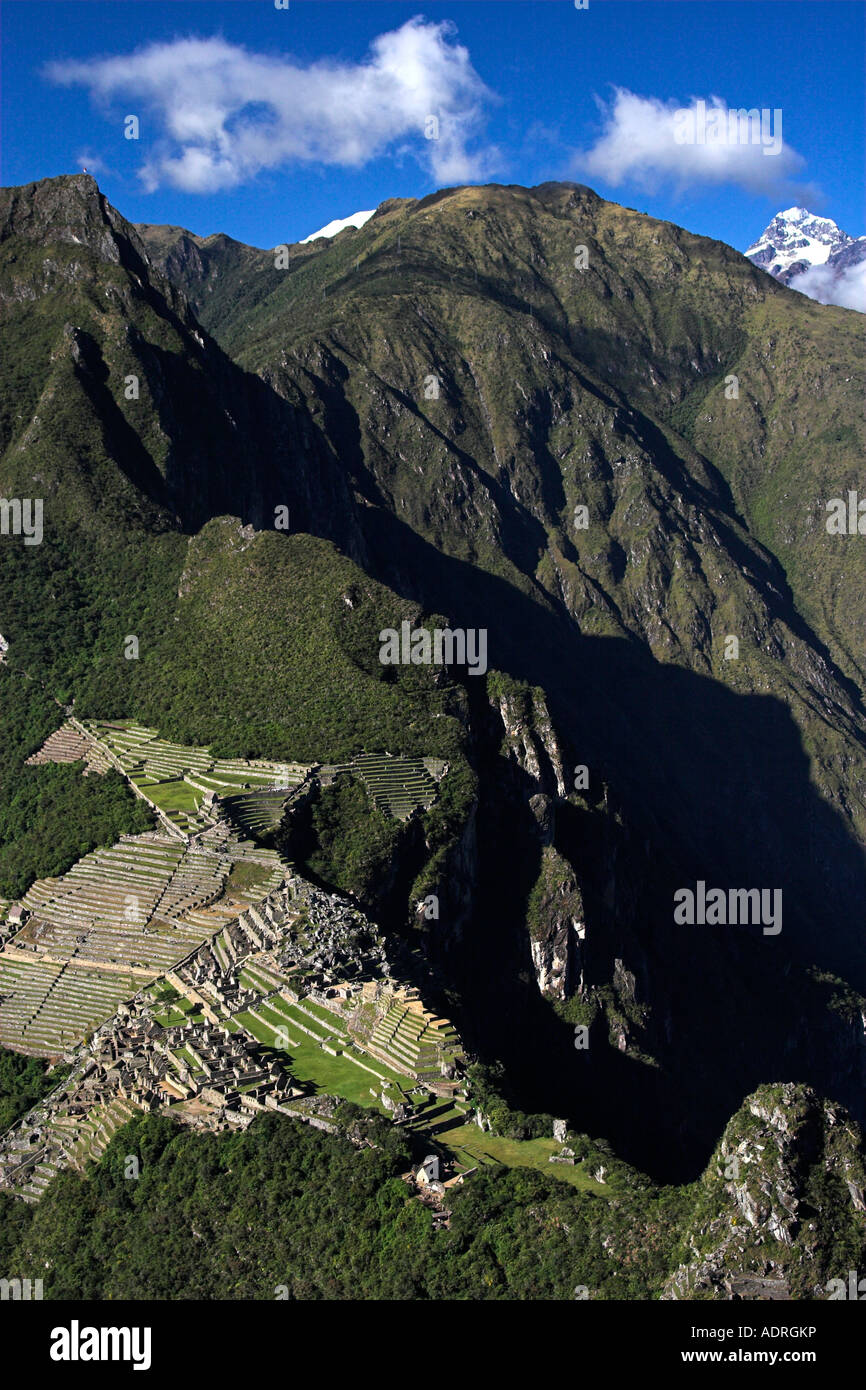 [Machu Picchu], aerial view of Inca ruins and mountain scenery from ...