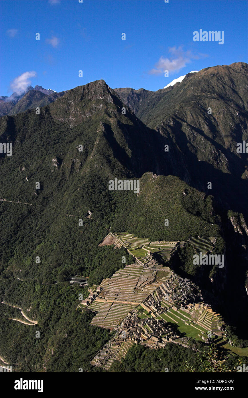[Machu Picchu], aerial view of Inca ruins and mountain scenery from ...