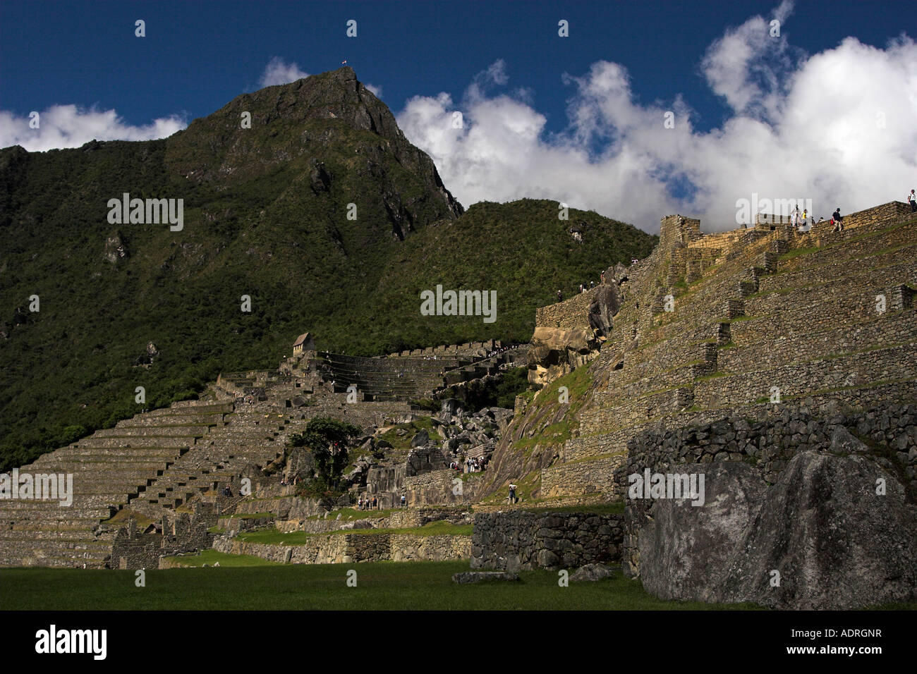 [Machu Picchu] stone terraces and ancient Inca city ruins, Peru, Andes ...