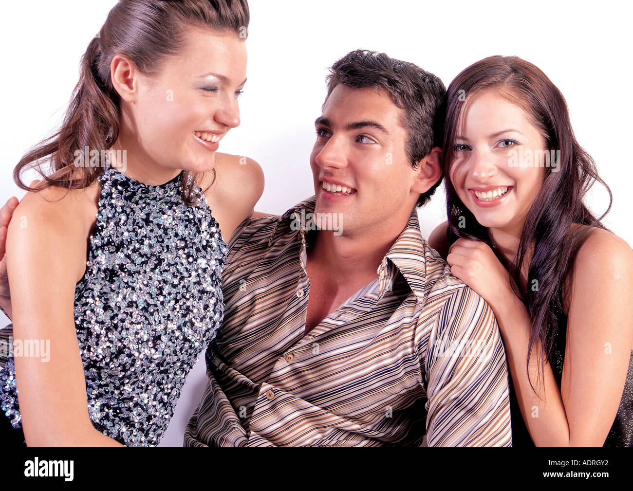 Three young models fun hi-res stock photography and images - Alamy