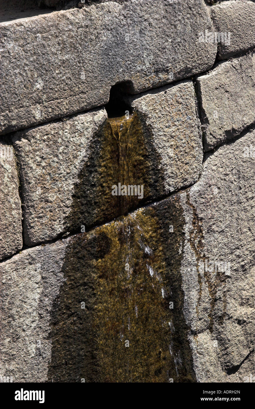 Inca fountain, ancient water system, [Machu Picchu], Peru, "South ...