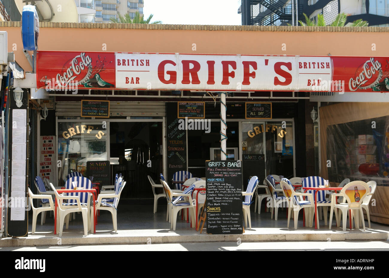 British cafe benidorm spain hi-res stock photography and images - Alamy