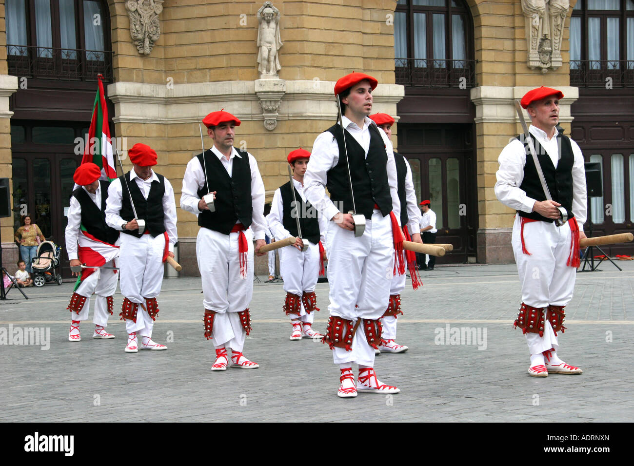 Basque dancers in Bilbao Stock Photo - Alamy