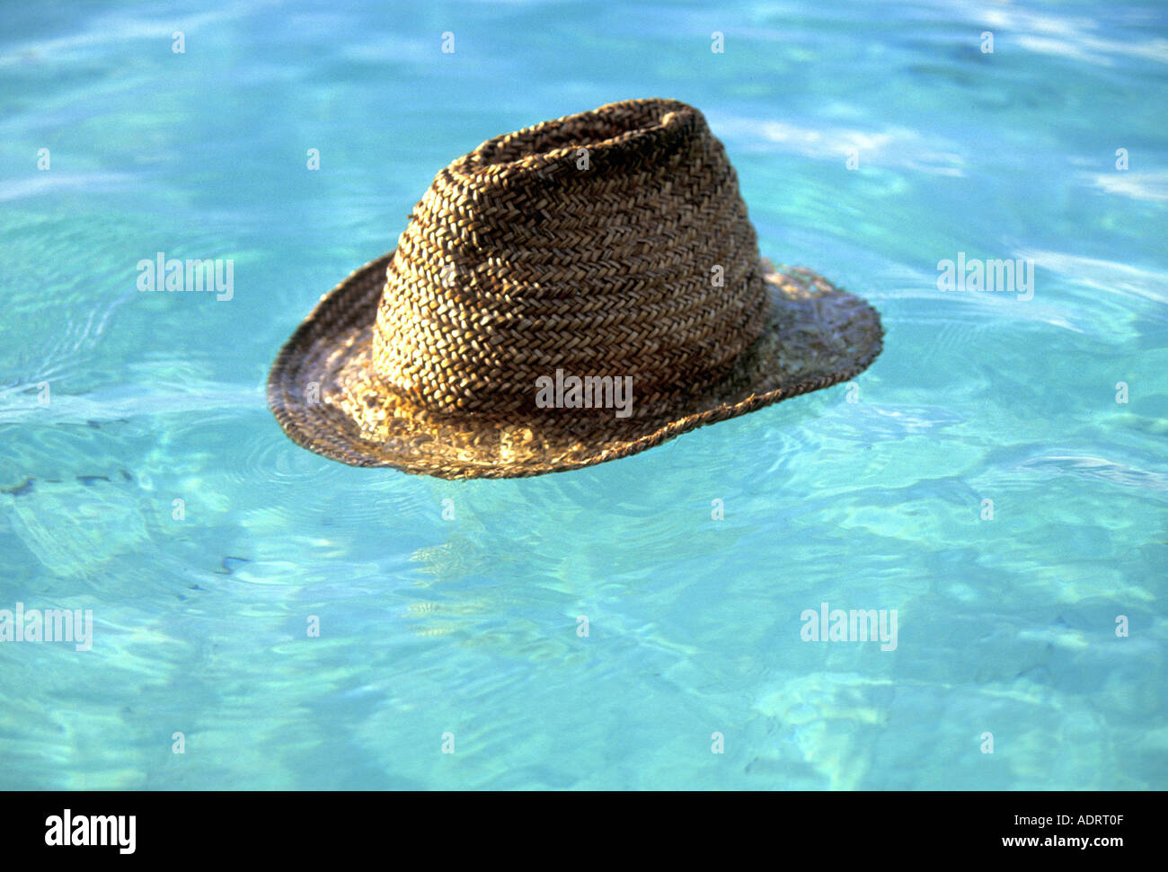Straw hat floating in the Indian Ocean Comores Stock Photo - Alamy
