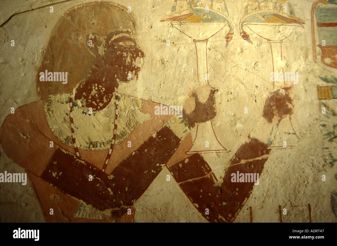 EGYPT a servant offering ducks to the Pharaoh mural in a tomb Luxor ...