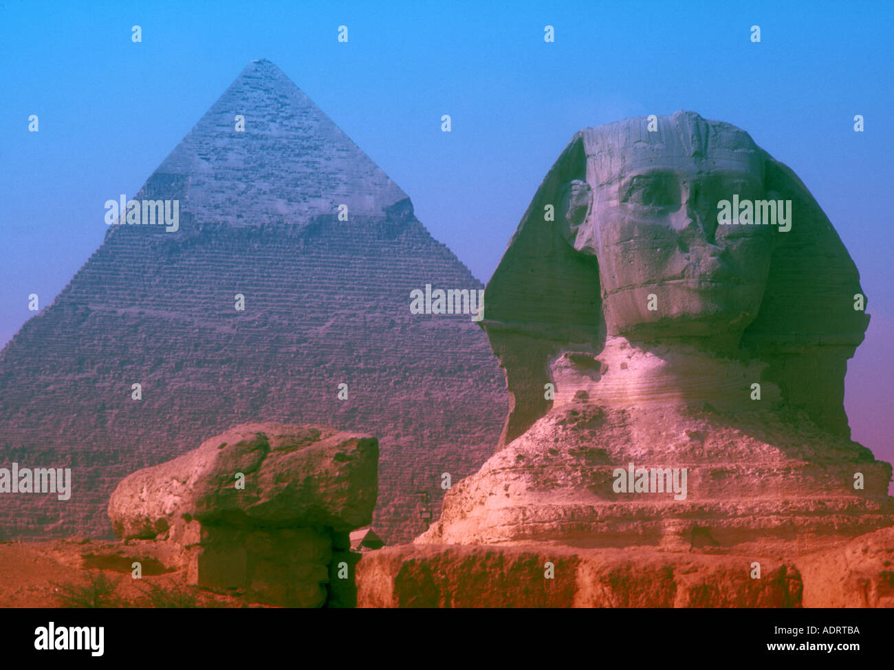 The Pyramid of Khafre and the Sphinx on the Giza Plateau, Cairo, Egypt ...