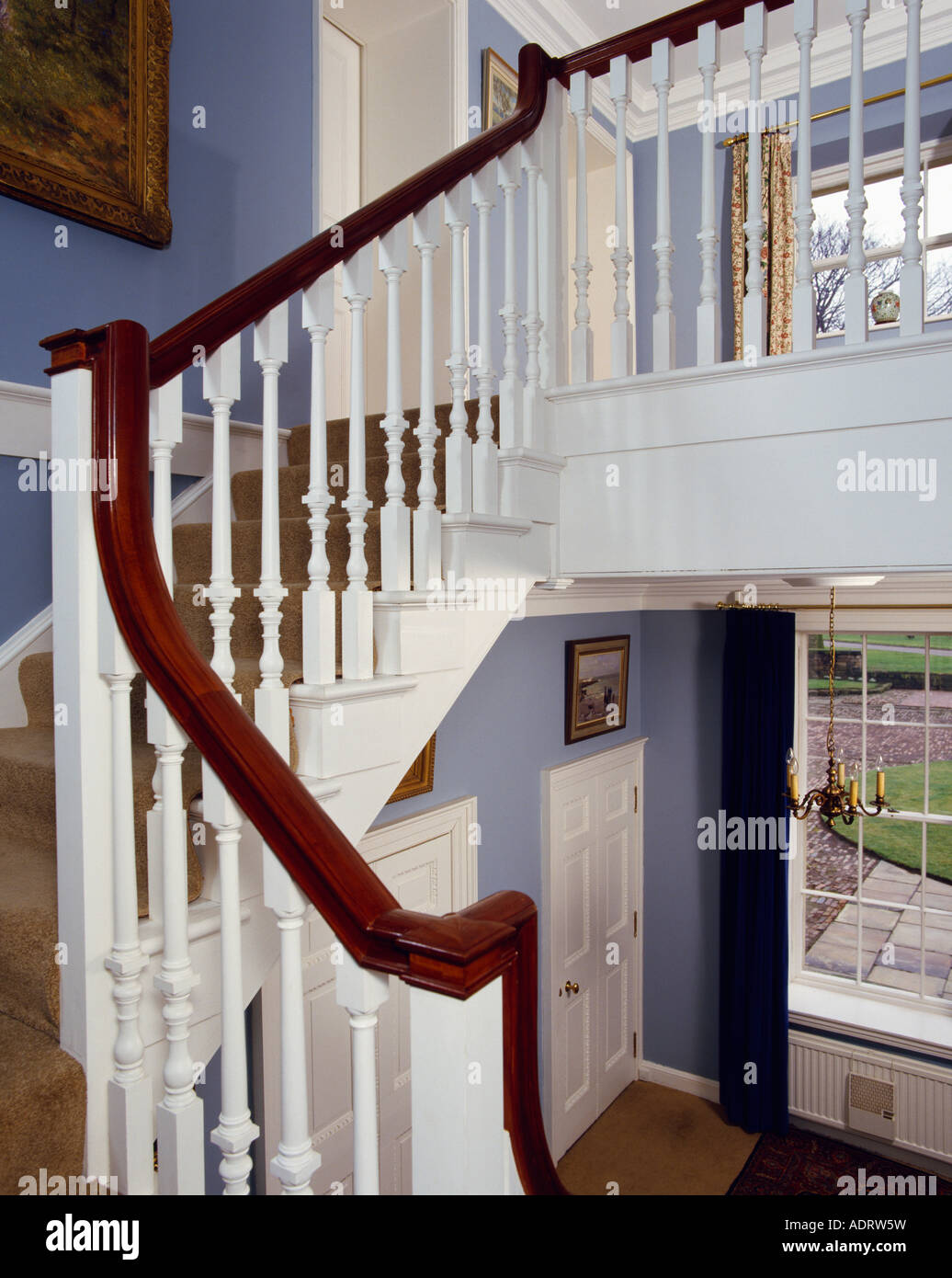Blue bannisters hi-res stock photography and images - Alamy