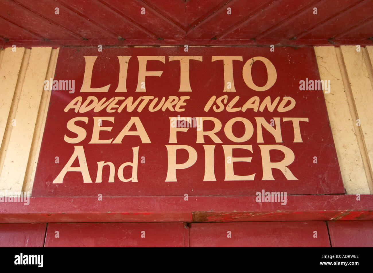 Southend cliff lift sign Essex England Stock Photo - Alamy