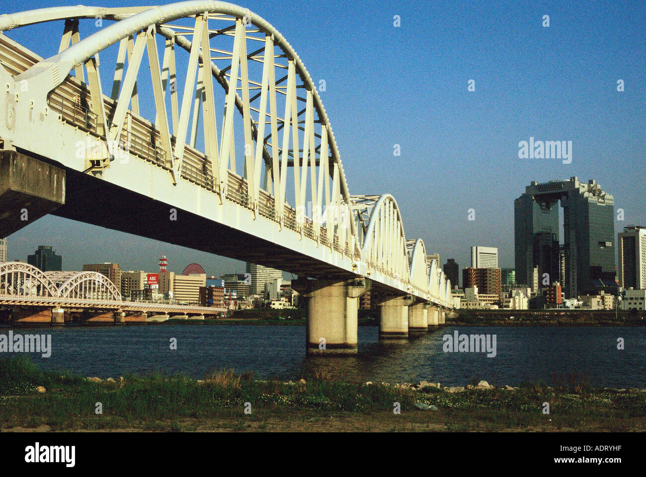 Bridge over the Yodo River Umeda Osaka Japan Stock Photo - Alamy