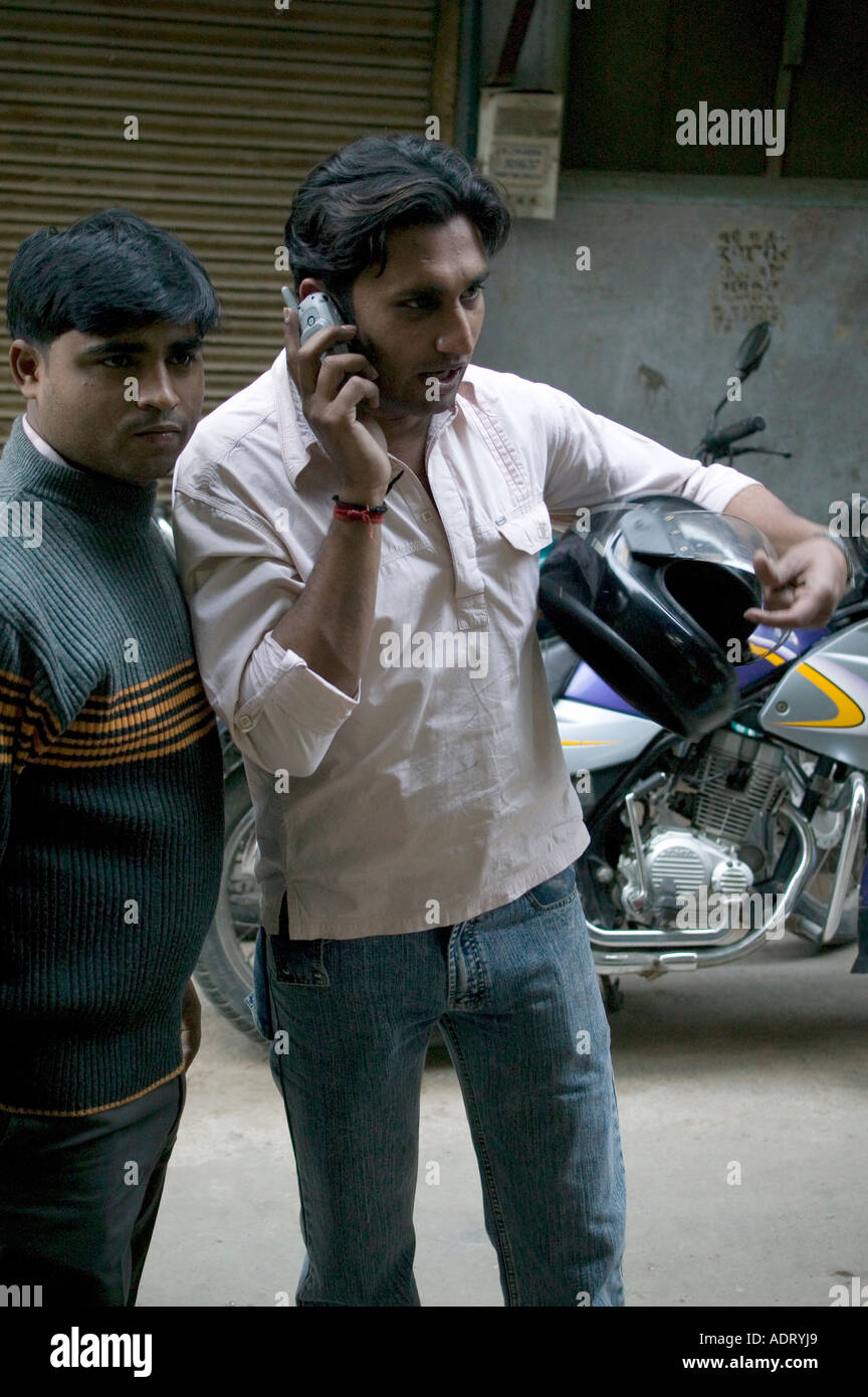 Indian man using a mobile phone Stock Photo - Alamy
