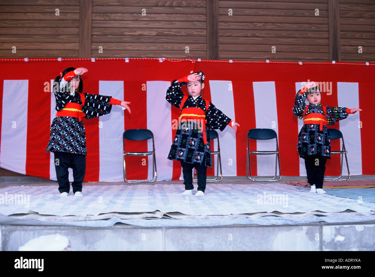 Dancing Kids Nishiki Balloon Festival Akita Prefecture Japan Stock ...
