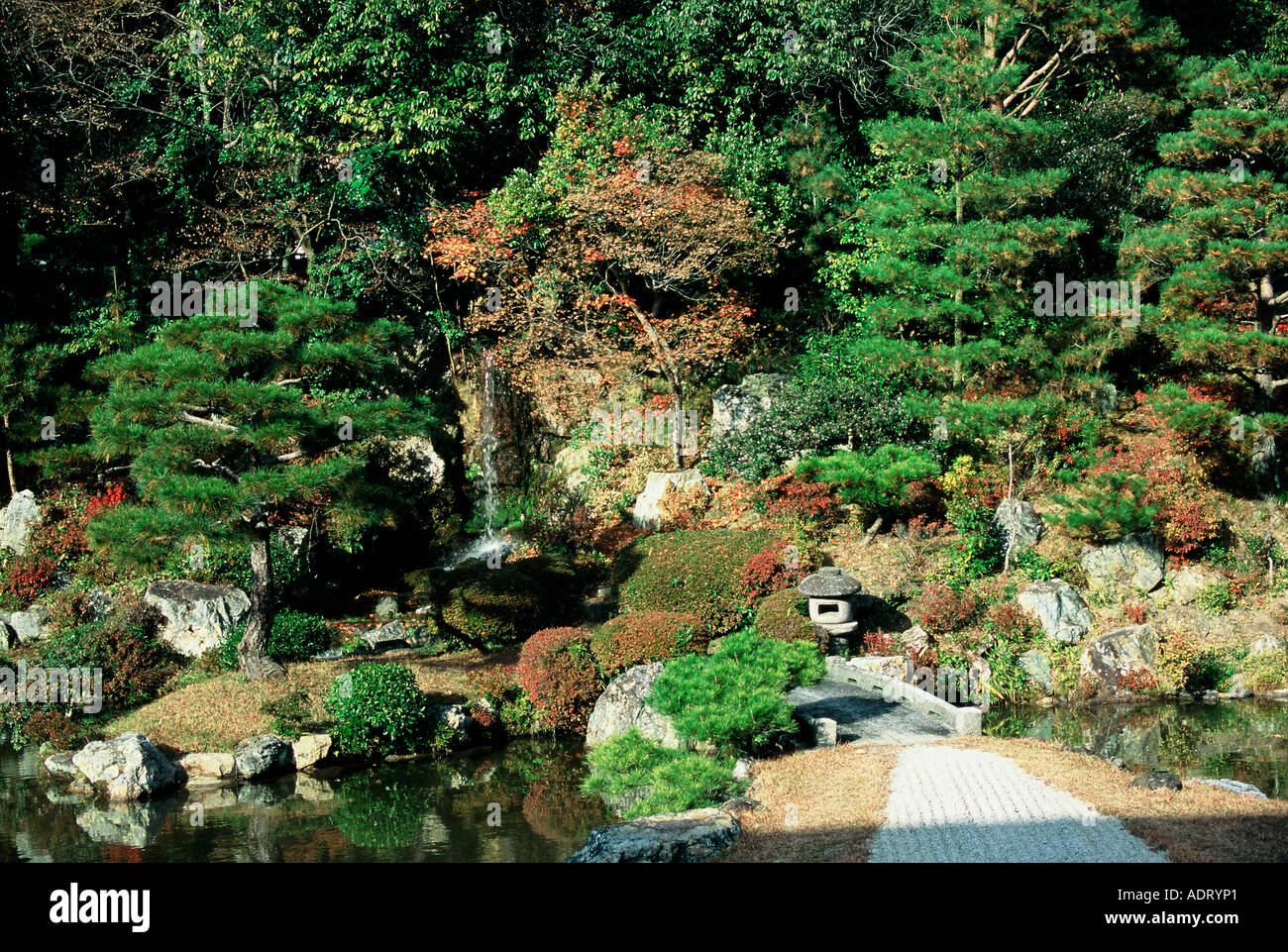 Garden in Ikeda Castle grounds Ikeda City Osaka Japan Stock Photo - Alamy