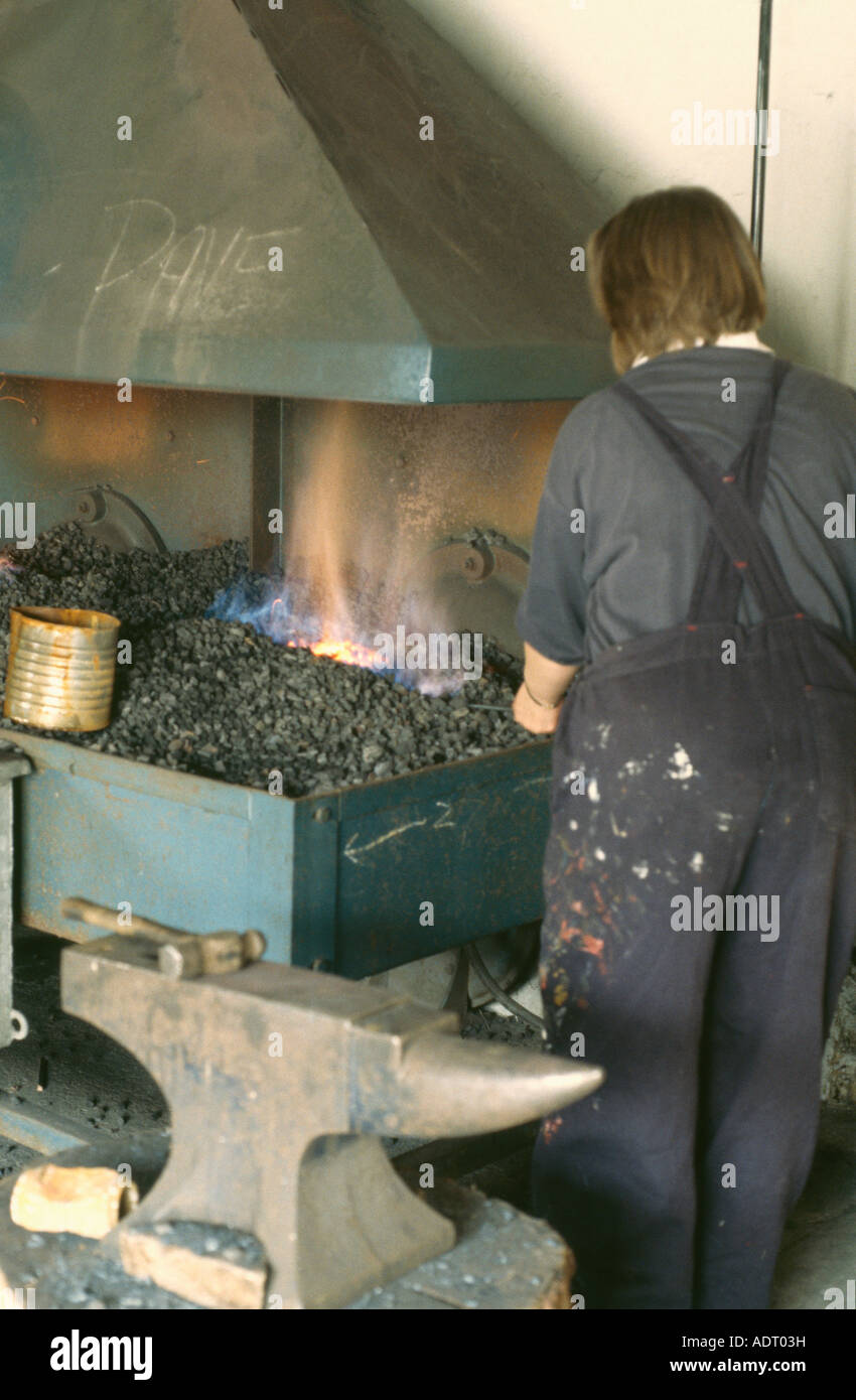 Woman blacksmith working in forge hi-res stock photography and images ...