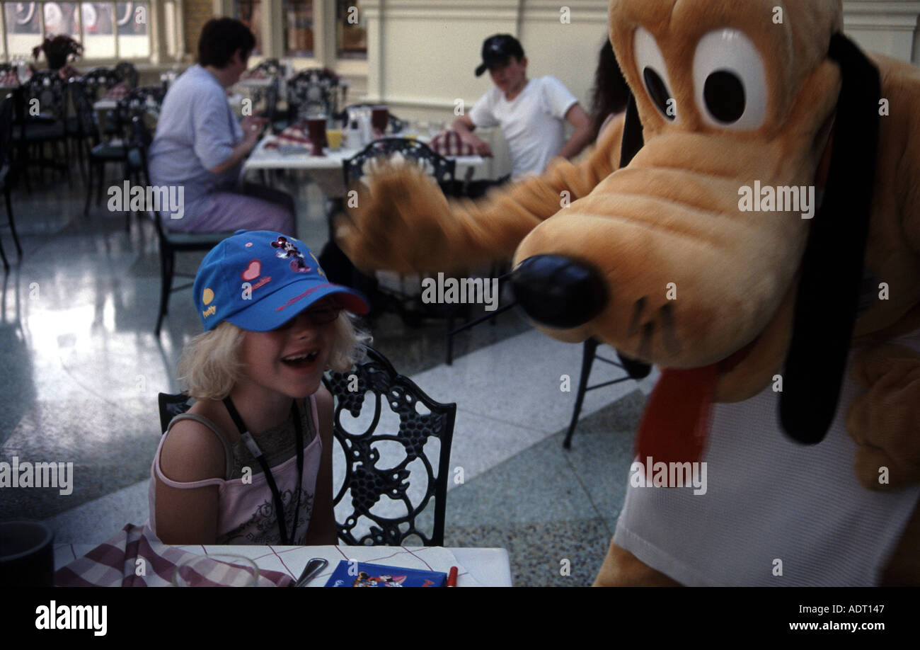 Pluto character at a cartoon breakfast at Disney Resort Orlando Florida ...
