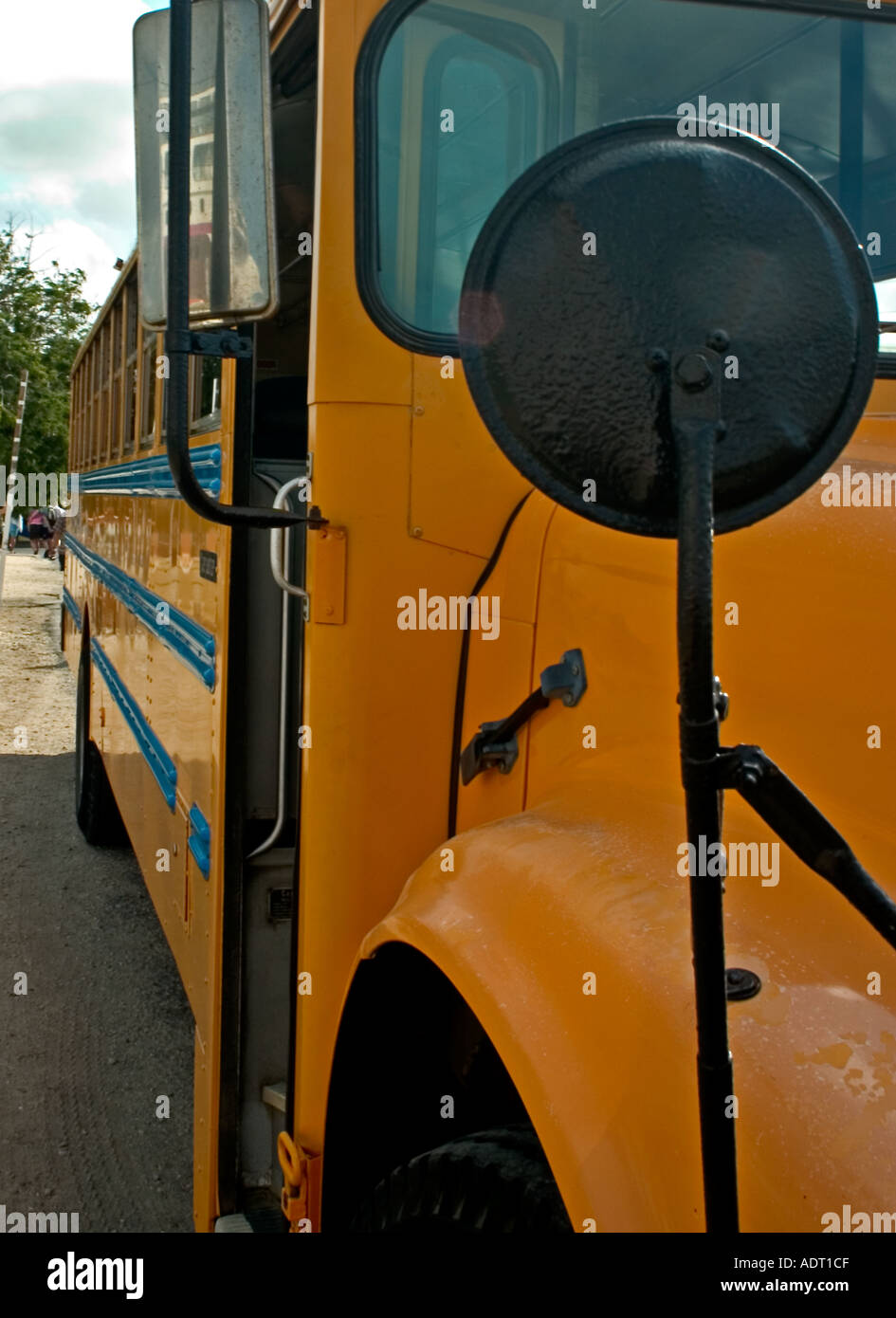 Yellow tour bus Stock Photo - Alamy