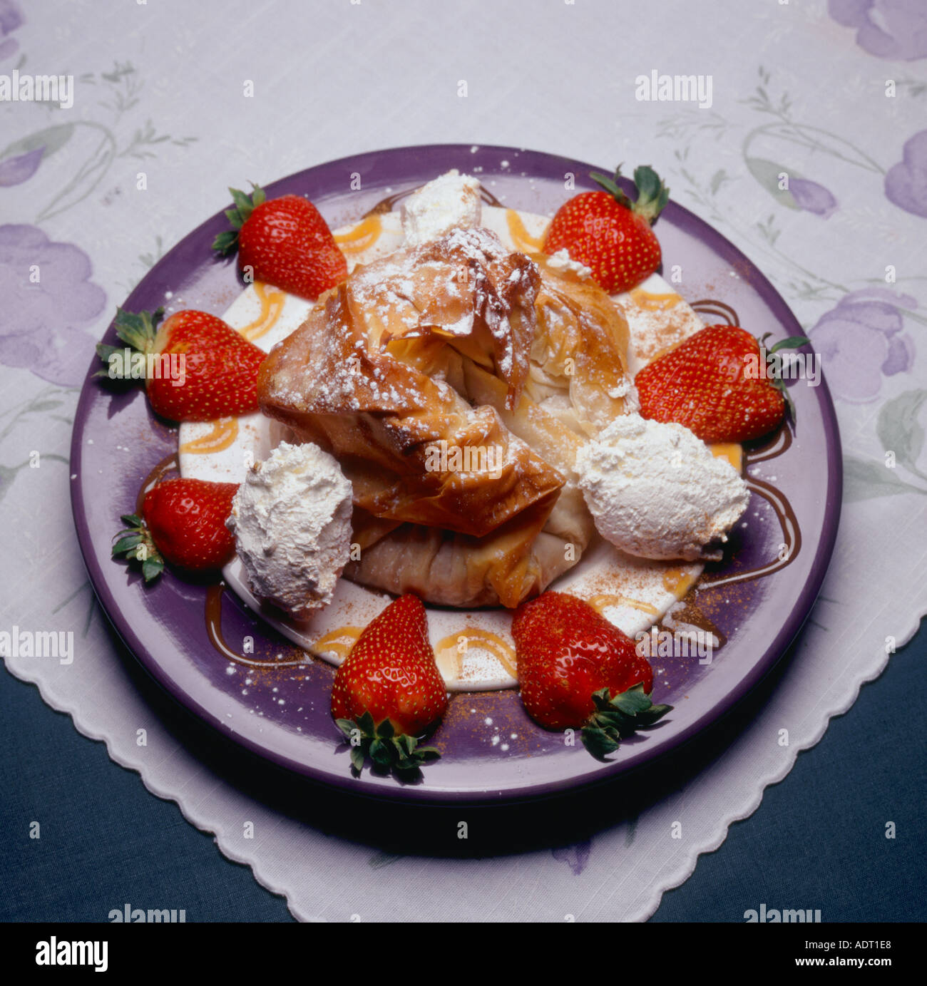 Apple and Peach Phyllo Flowers Stock Photo - Alamy