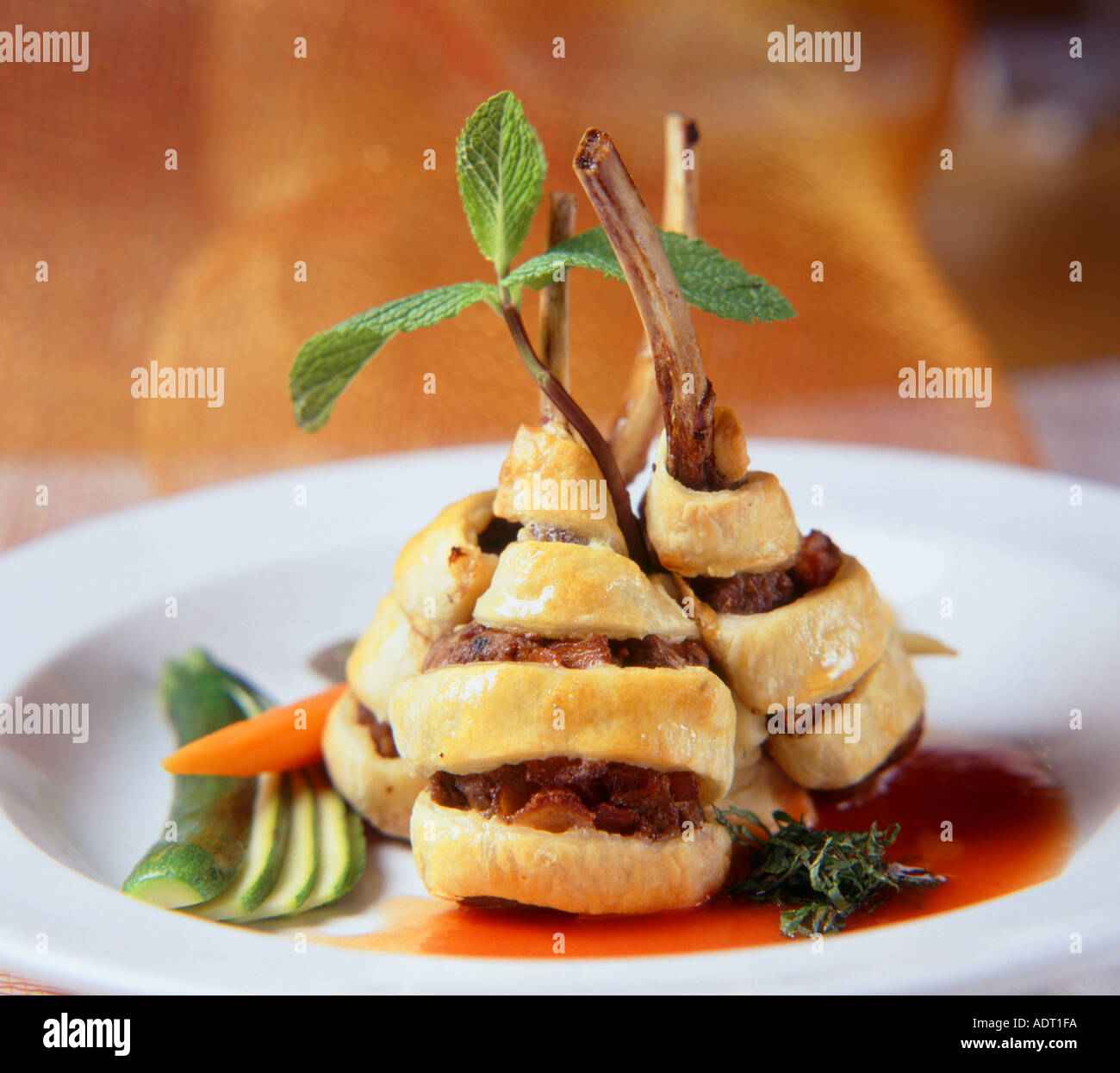 Ontario Lamb chop wrapped in puff pastry Stock Photo - Alamy