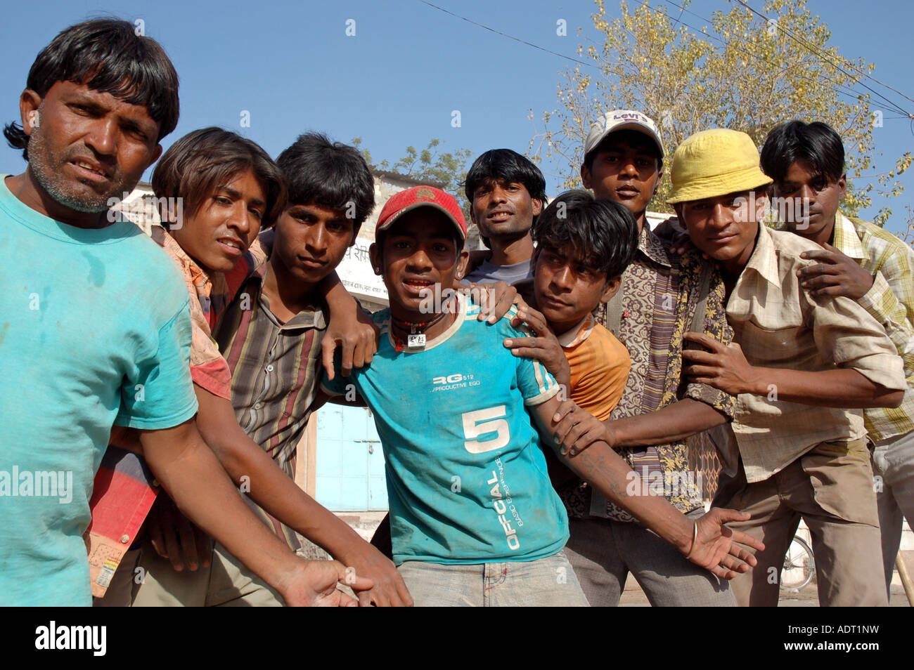 A group of working boys Stock Photo - Alamy