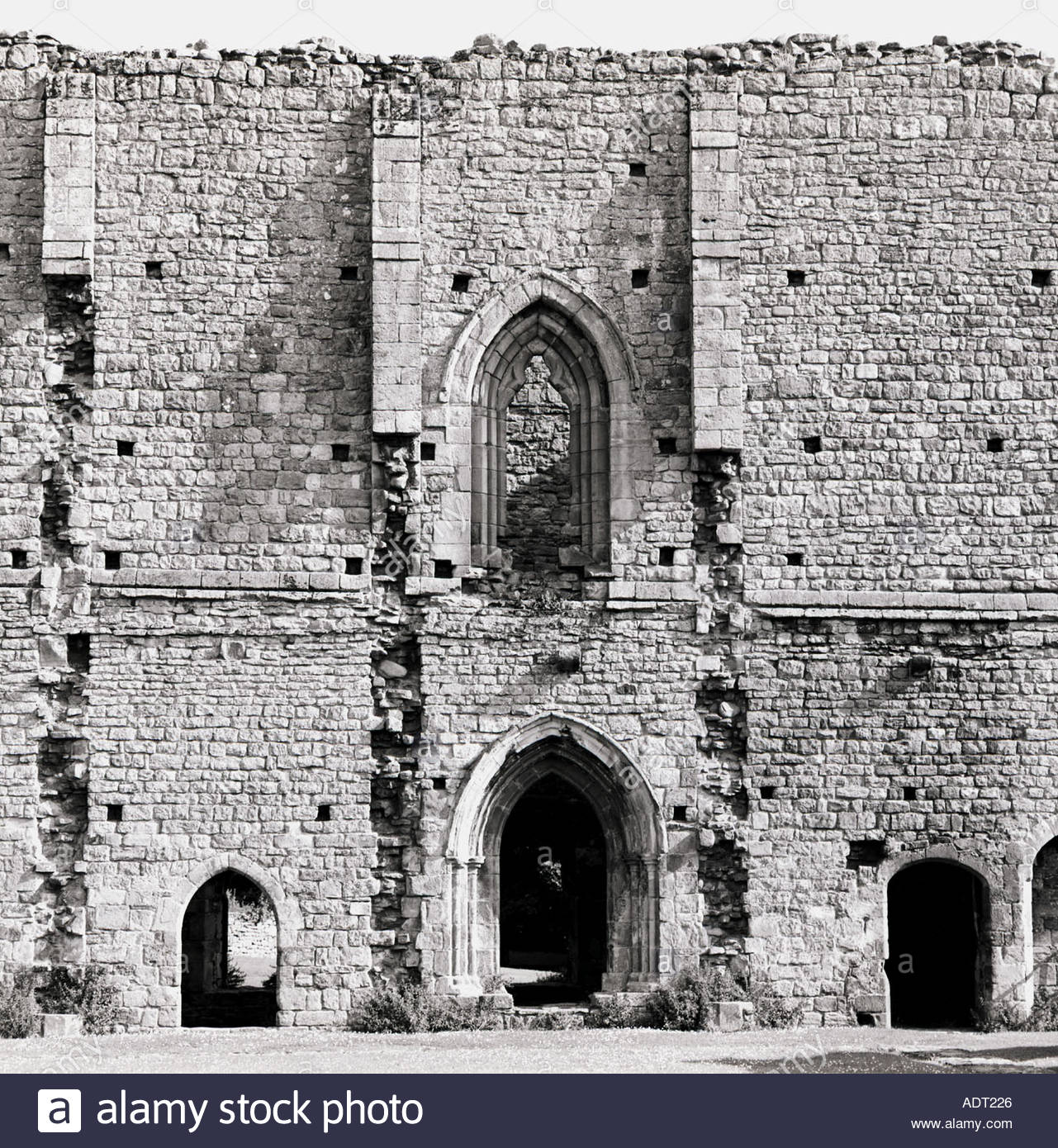 Interior stone wall of church ruin Stock Photo - Alamy
