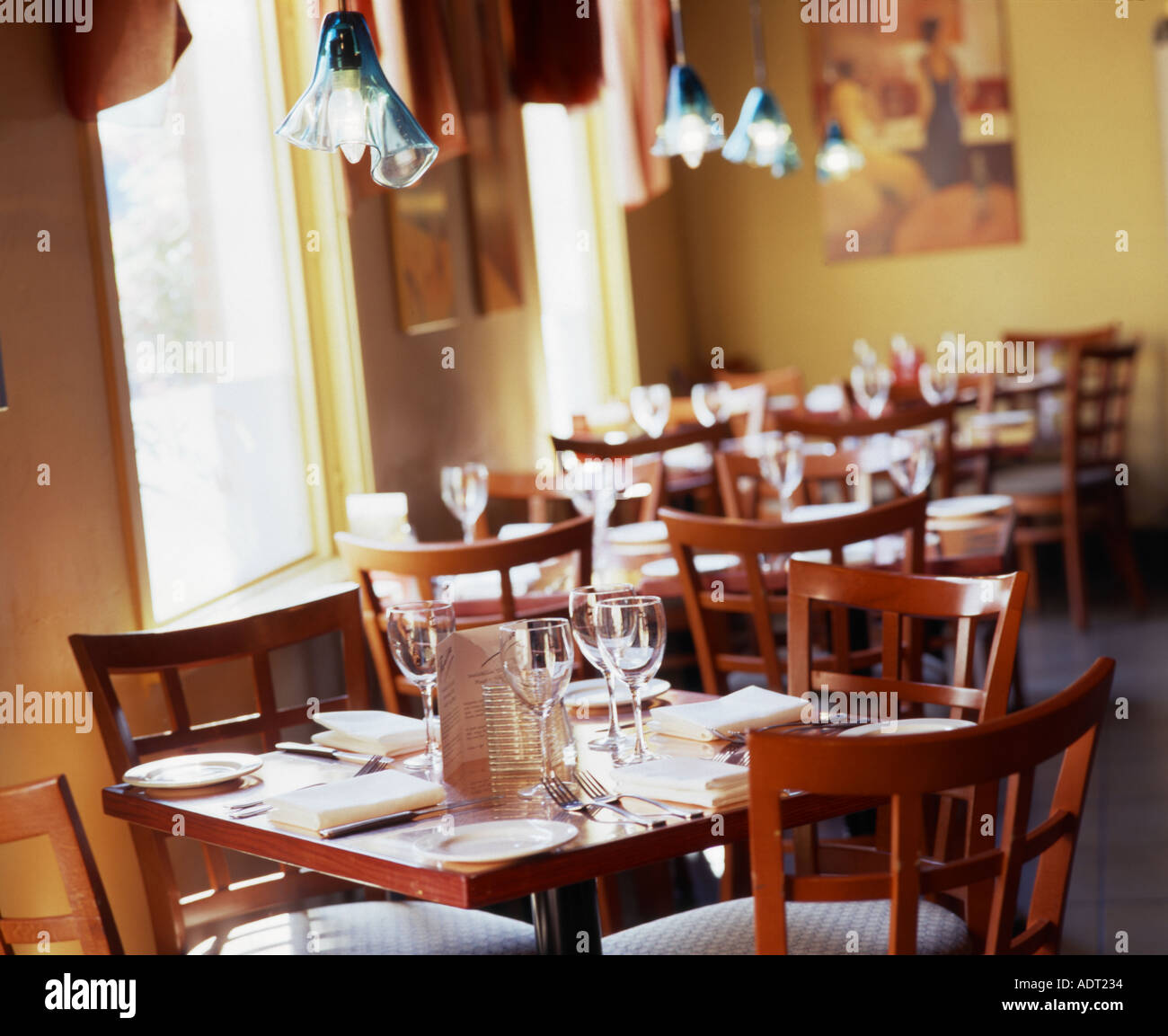 Tables with menus hi-res stock photography and images - Alamy