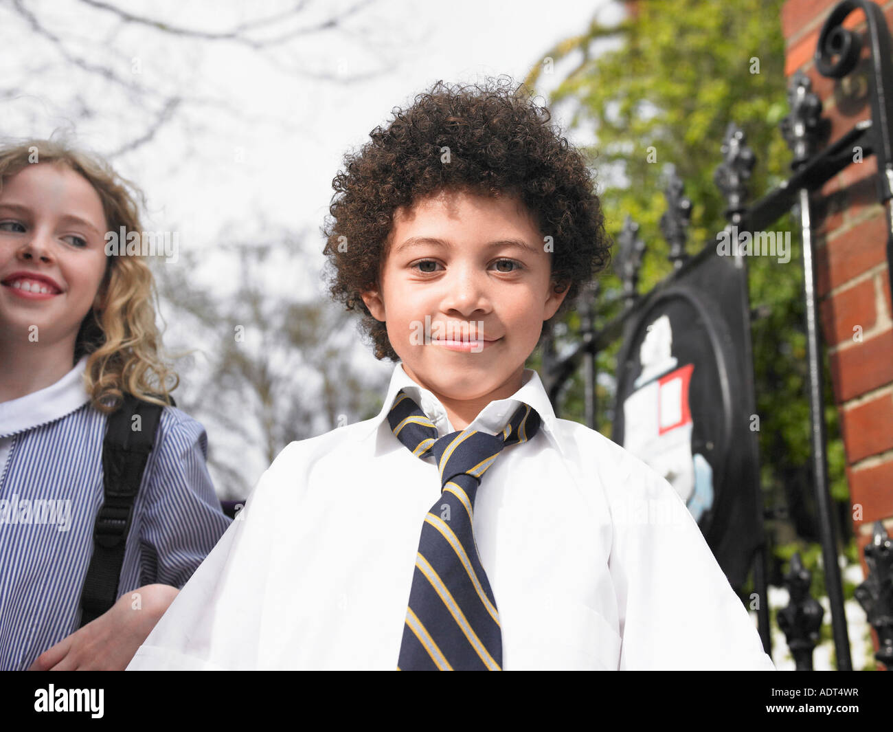 Standing at school gate hi-res stock photography and images - Alamy