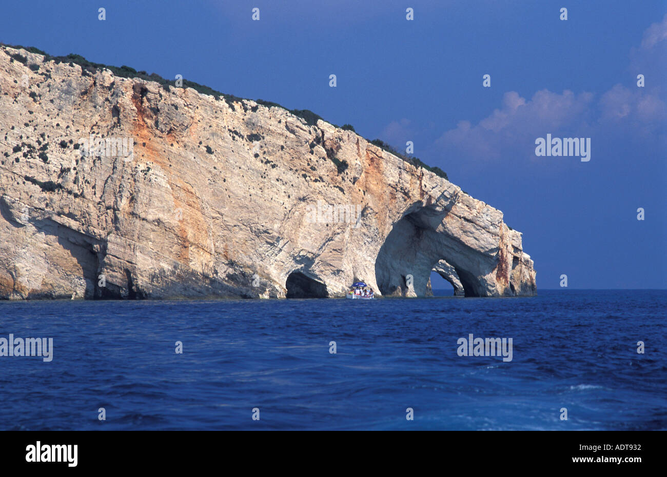 The sea arches of Cape Skinari on the NE coast of Zakynthos En route to ...