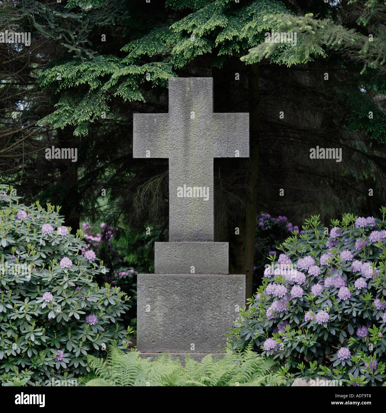 Cross shaped gravestone Stock Photo - Alamy