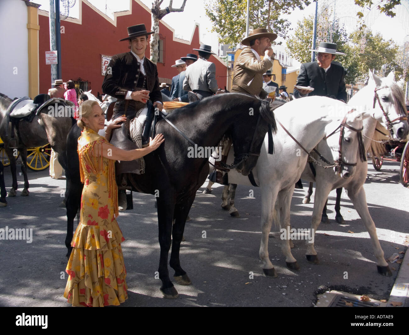 Spanish Riders Traditional Costumes, Fuengirola Feria, Andalucia, Costa ...