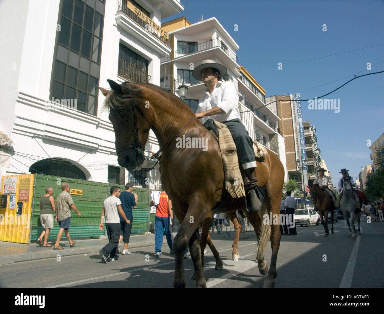 Spanish Riders in Traditional Costumes at the Fuengirola Feria ...