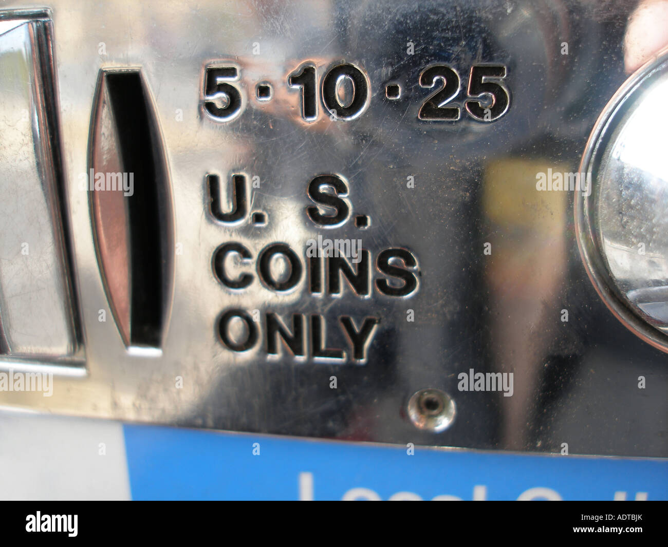 Coin amounts on a pay phone Stock Photo - Alamy