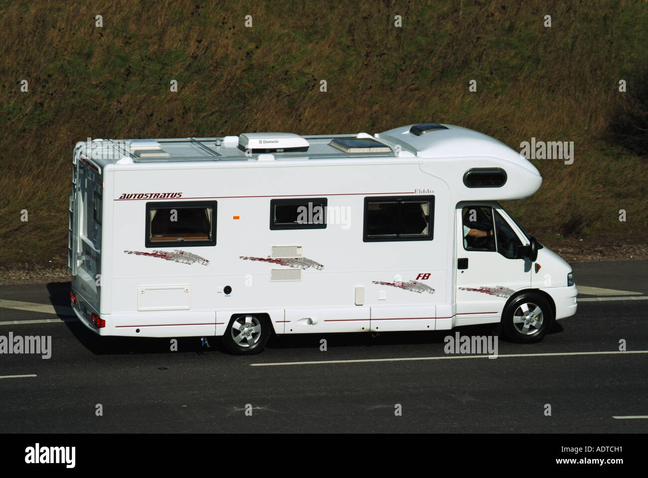 M25 motorway motor camper van Stock Photo - Alamy