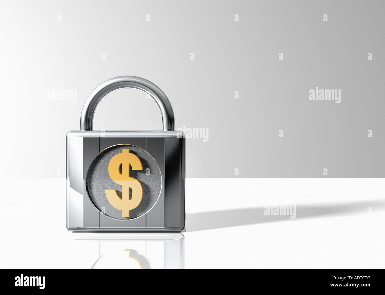 Padlock with dollar sign Stock Photo - Alamy