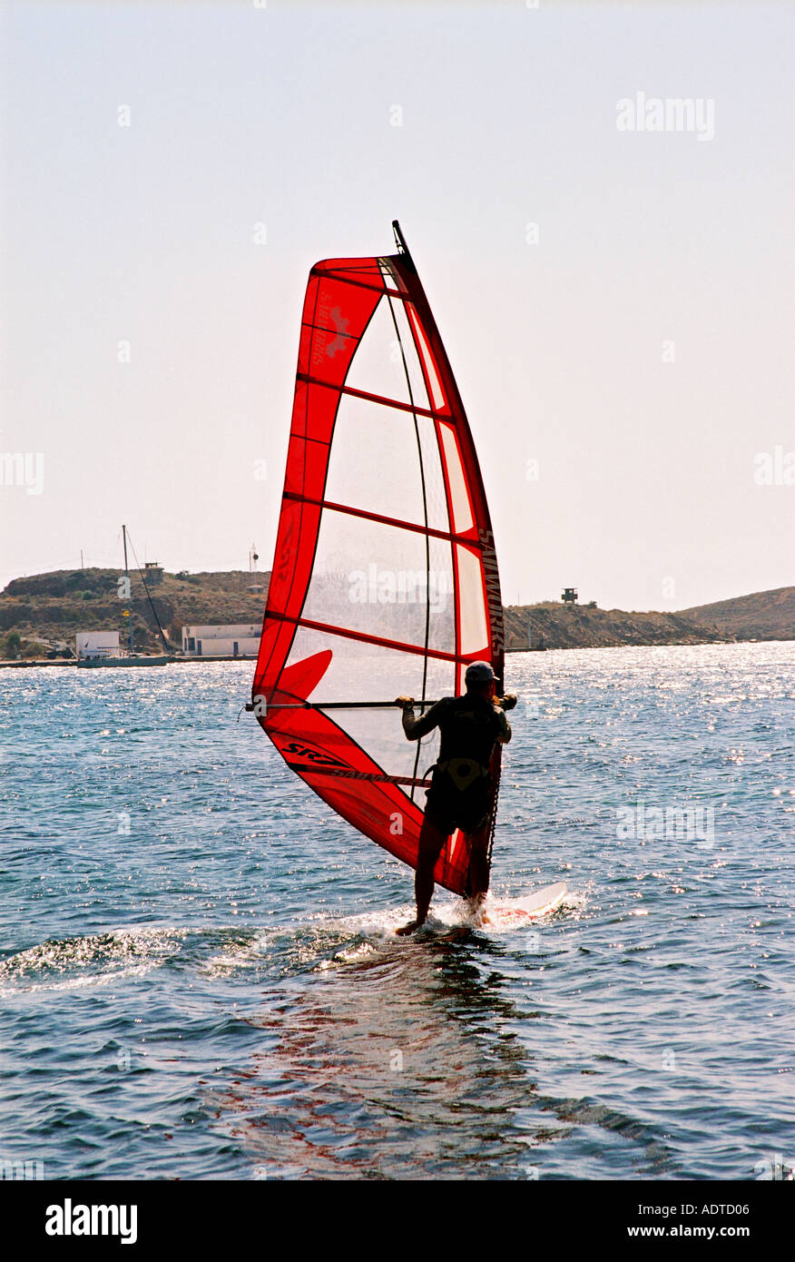 Surfing in Greece Stock Photo - Alamy