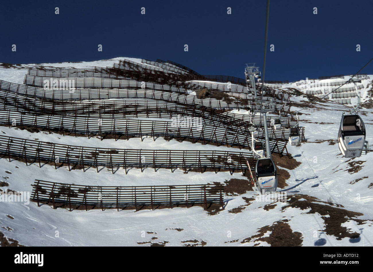avalanche protection at mountain Schareck Stock Photo - Alamy
