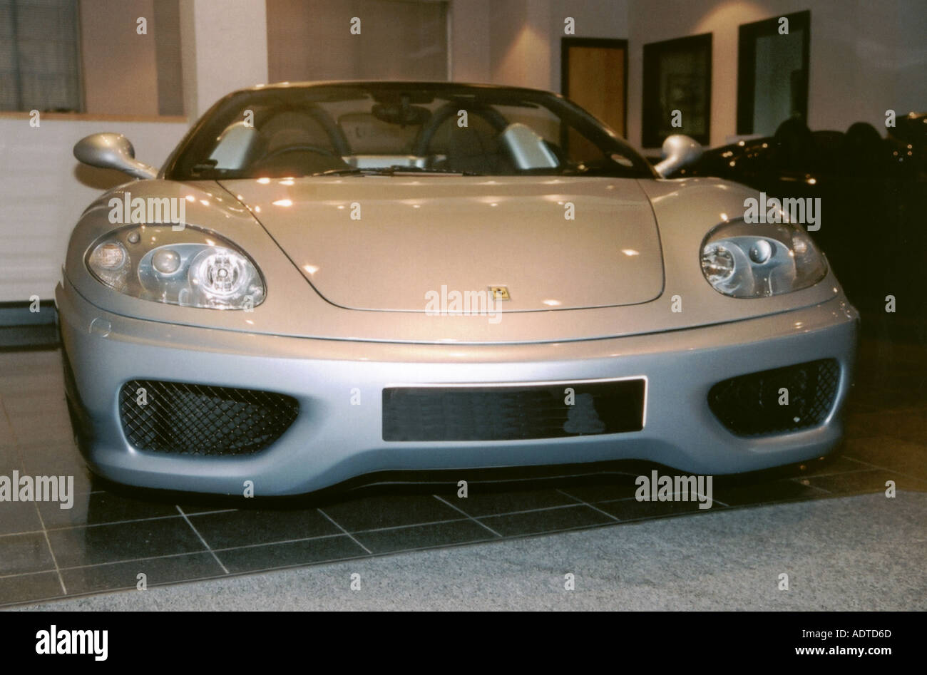 Silver ferrari front view Stock Photo - Alamy