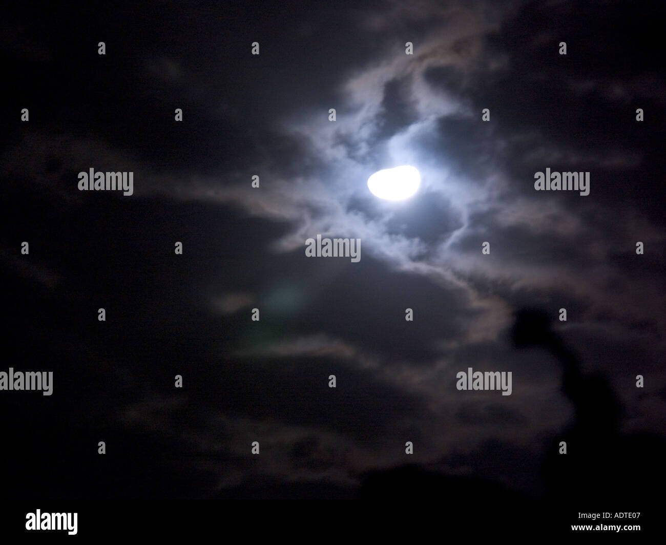 Full Moon and Clouds Stock Photo - Alamy
