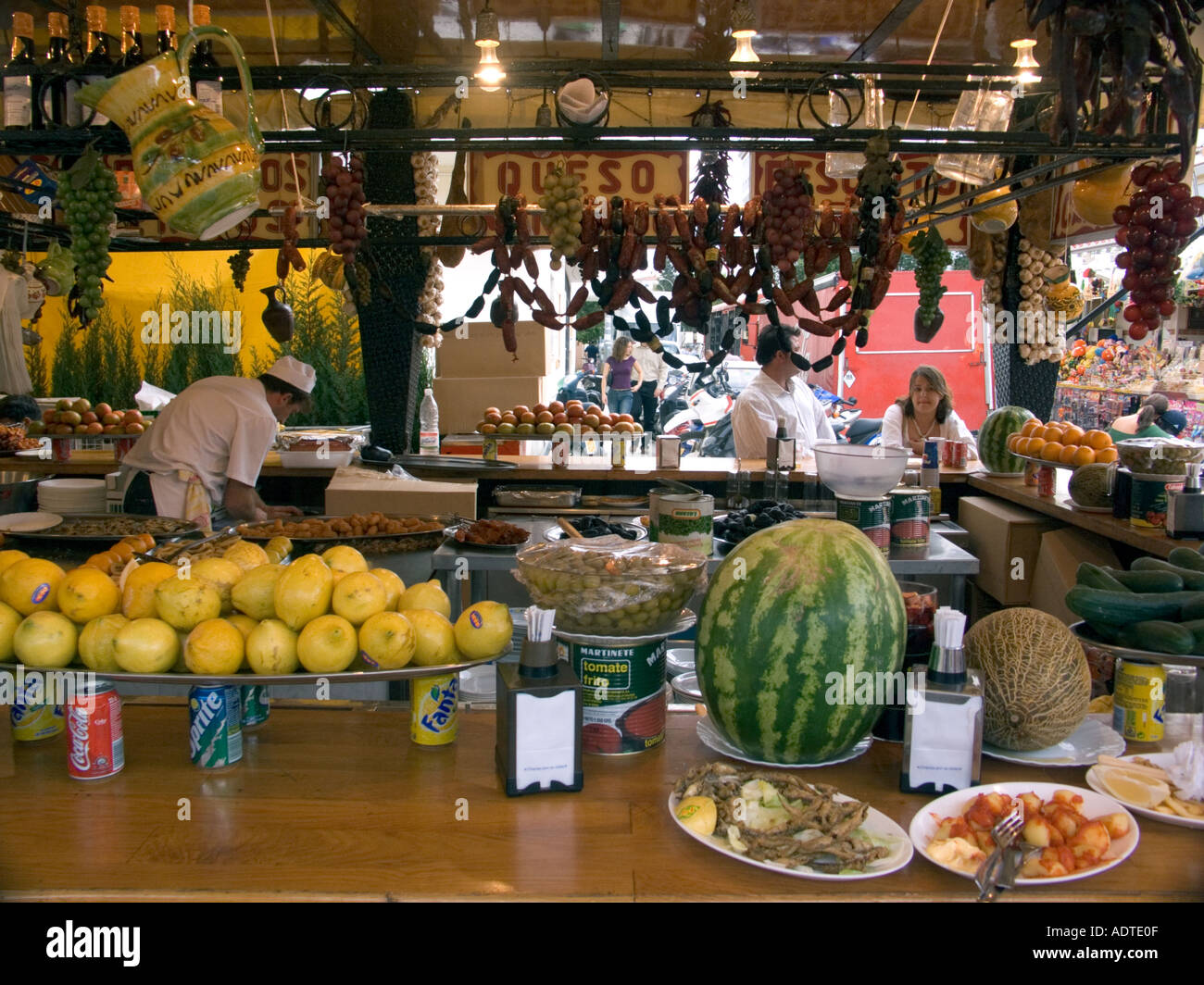 Food on sale at the Fuengirola ferria, Fuengirola, Costa del Sol ...